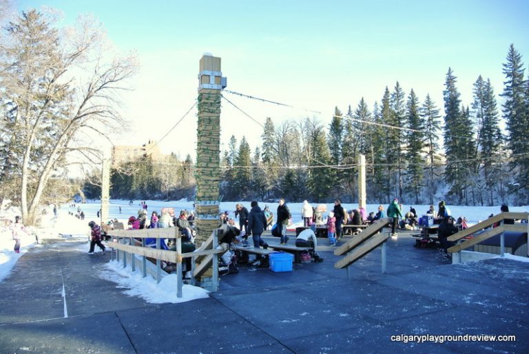 Skating at Bowness Park Lagoon - calgaryplaygroundreview.com