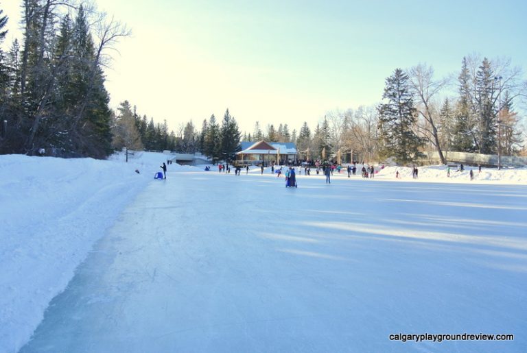 Skating at Bowness Park Lagoon - calgaryplaygroundreview.com